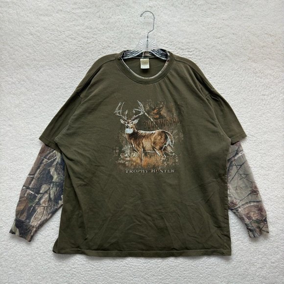 Buck Wear | Shirts | Vintage Buck Wear Realtree Camo Layered Tshirt 2xl ...